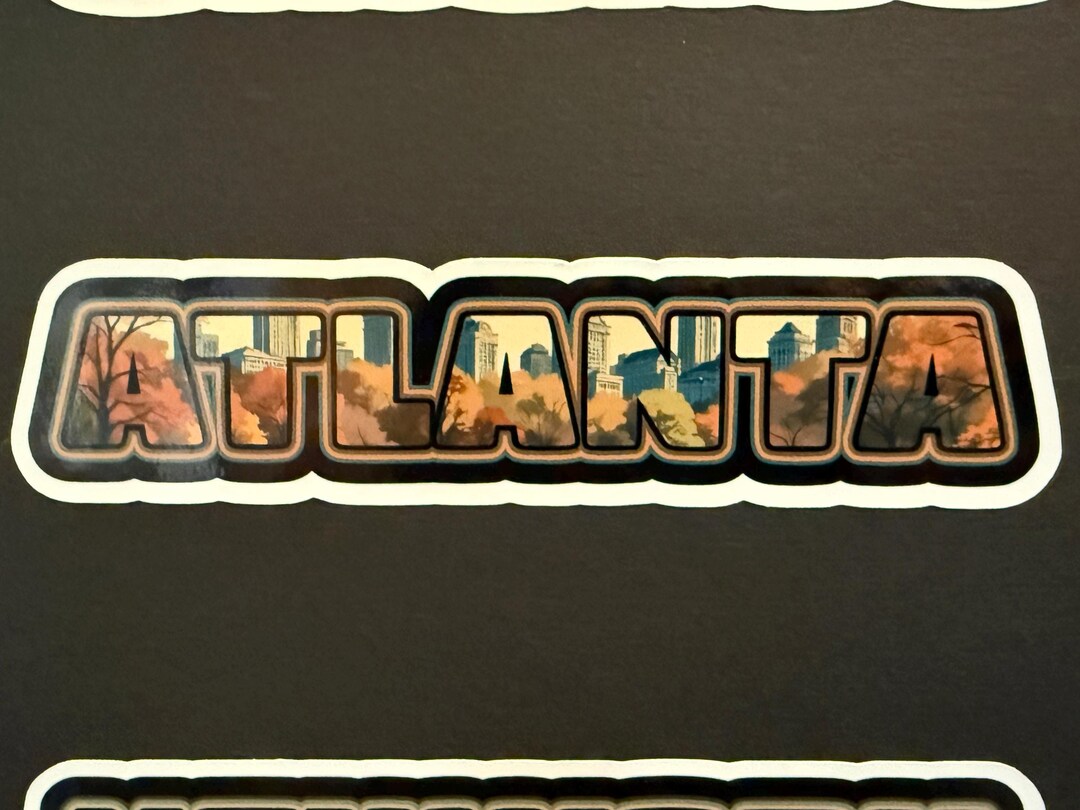 Atlanta Sticker - 5" X 1.19" Durable Waterproof Glossy Vinyl; Bumper ...