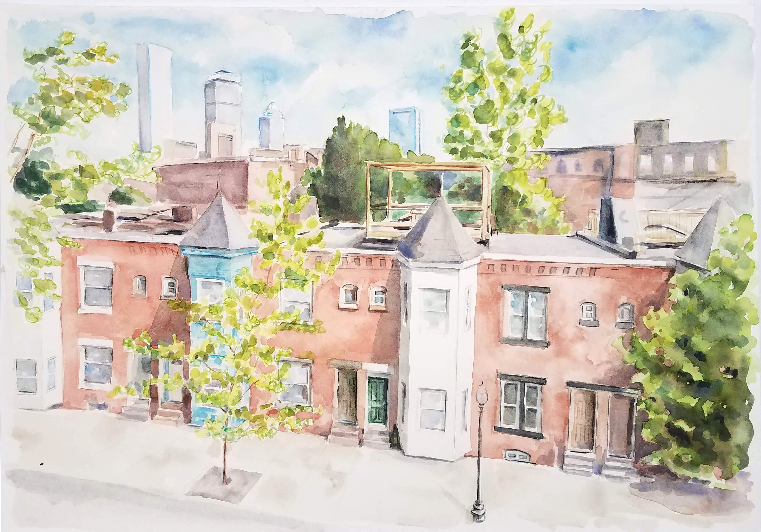 Custom House Watercolor Painting, Home Portrait, Housewarming Gift - Etsy