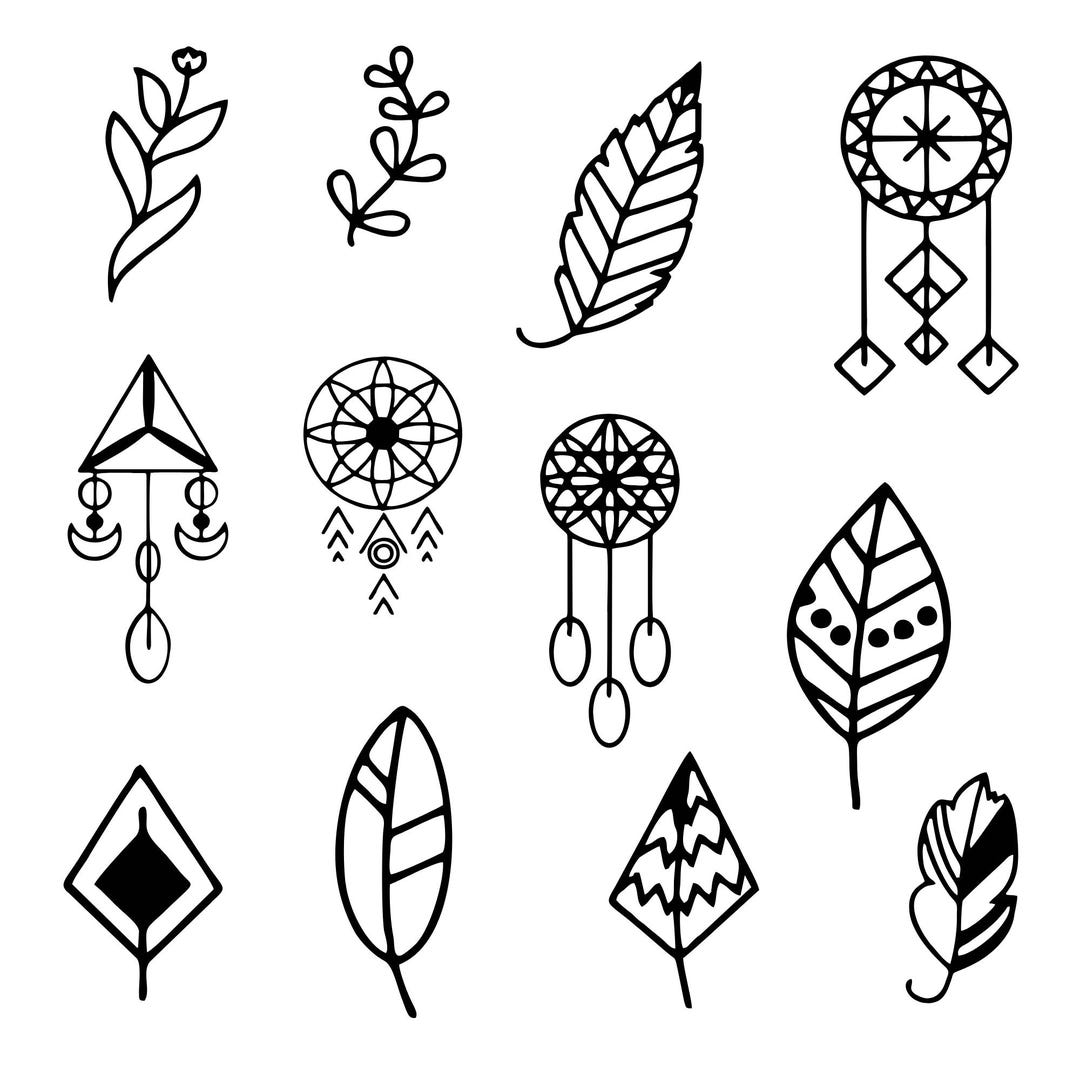 Boho Svg Bundle, Abstract Clipart , Boho Icons Vector, Boho Decal, Boho ...