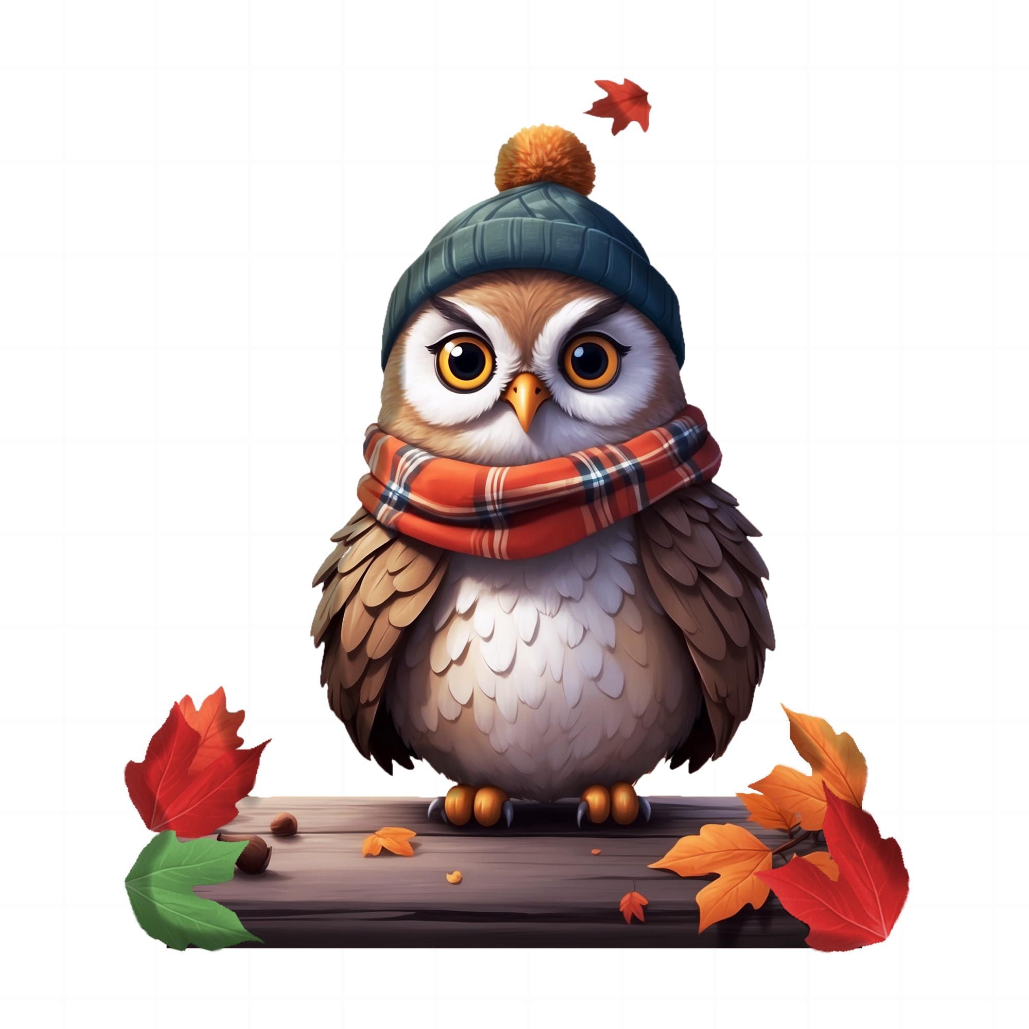 Owl Clipart, Winter Owl Png, Watercolor Owl Png, Sublimation, Fall Owl ...