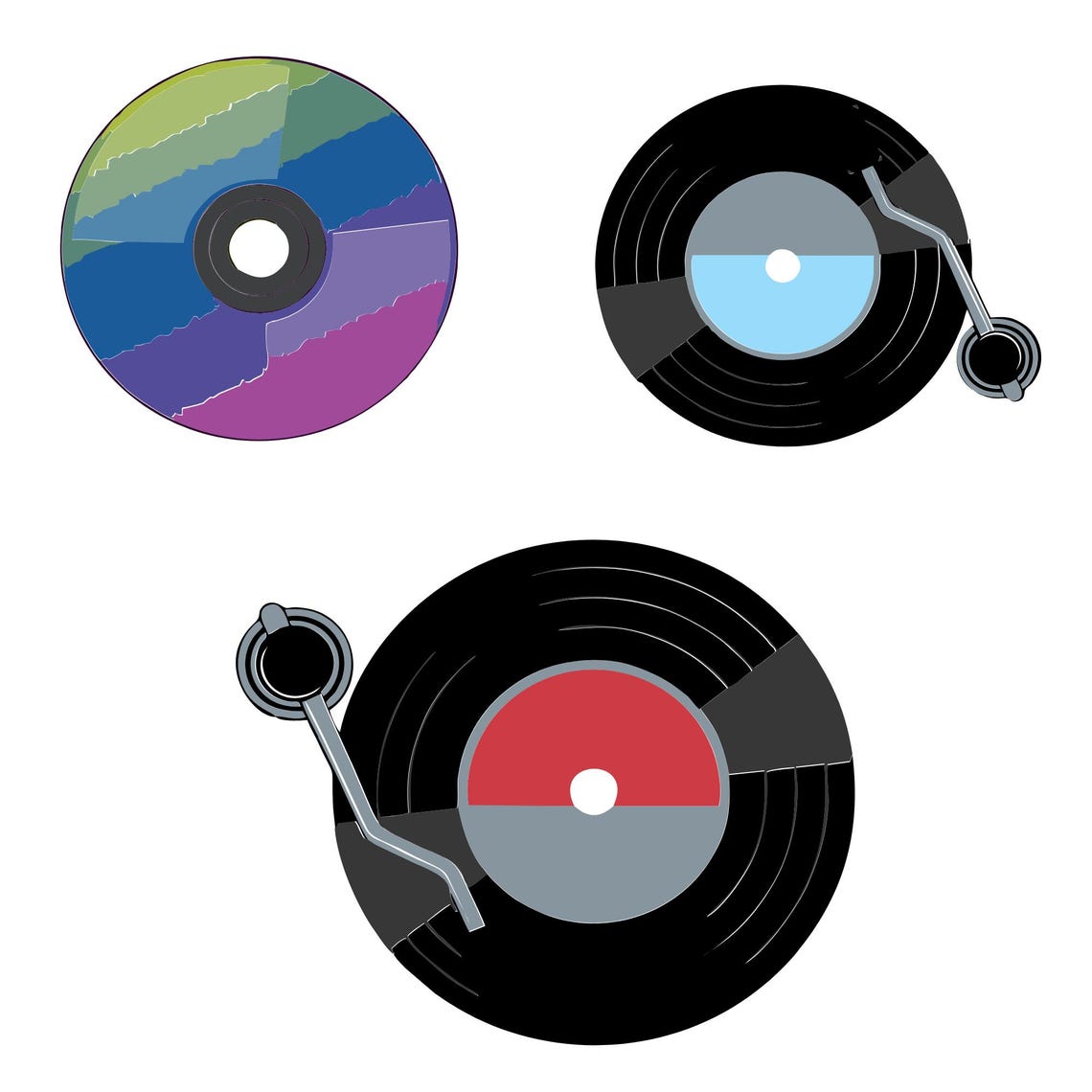 Vinyl Record Svg Bundle, Vinyl Disc Clipart, Vinyl Record Vector ...