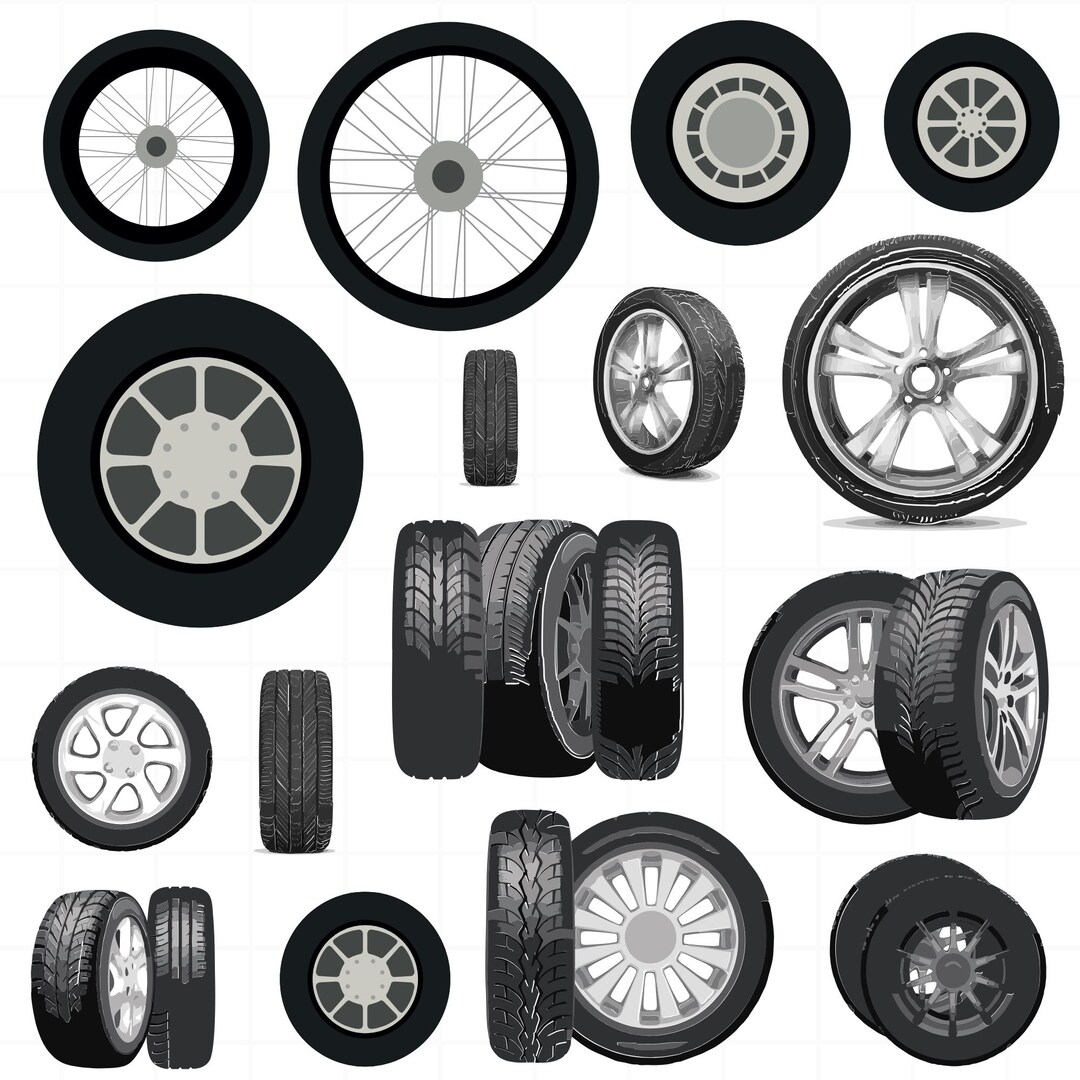 Wheels Svg Bundle, Tires Clipart, Car Wheel Vector, Wheels Decal ...