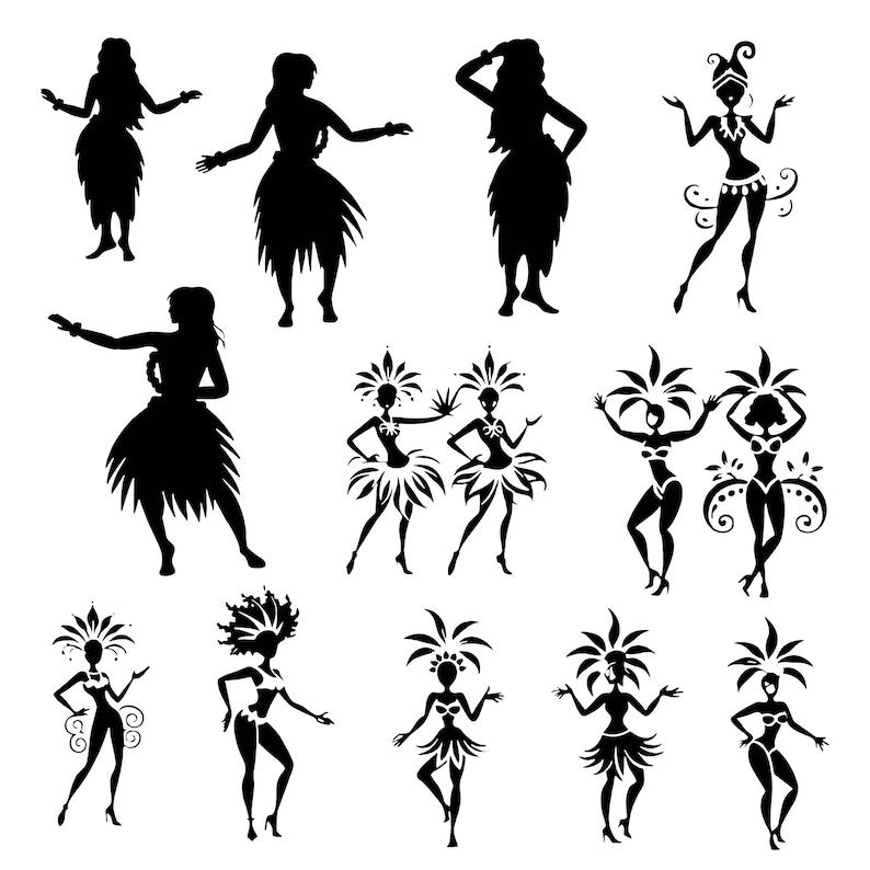Hula Dancer Svg Bundle, Hawaiian Dancer Clipart, Dancer Vector, Hula ...