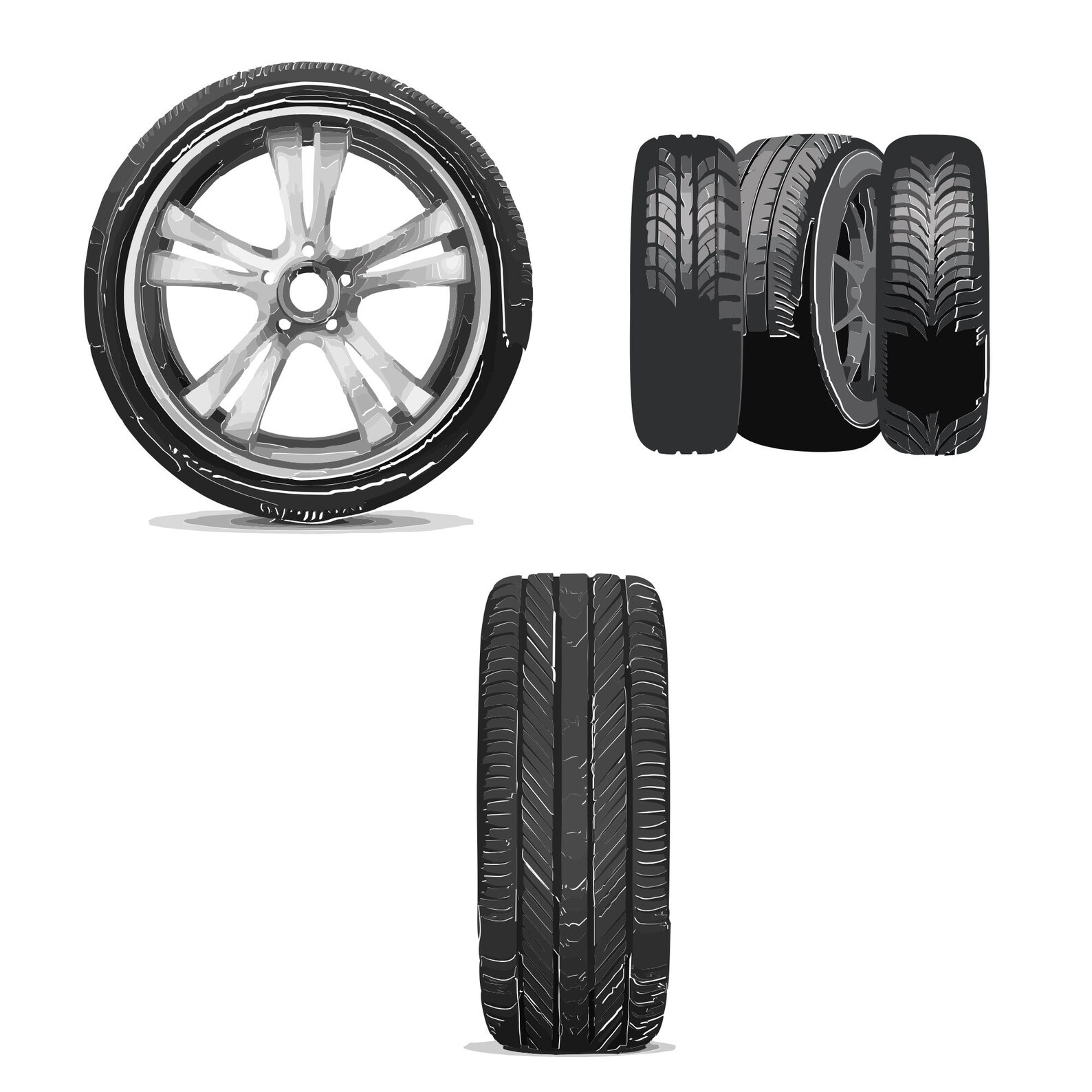 Wheels Svg Bundle, Tires Clipart, Car Wheel Vector, Wheels Decal ...