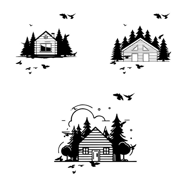 Rustic Wooden Cabin Svg Bundle, Wooden Cabin Clipart for Cricut, Cabin ...