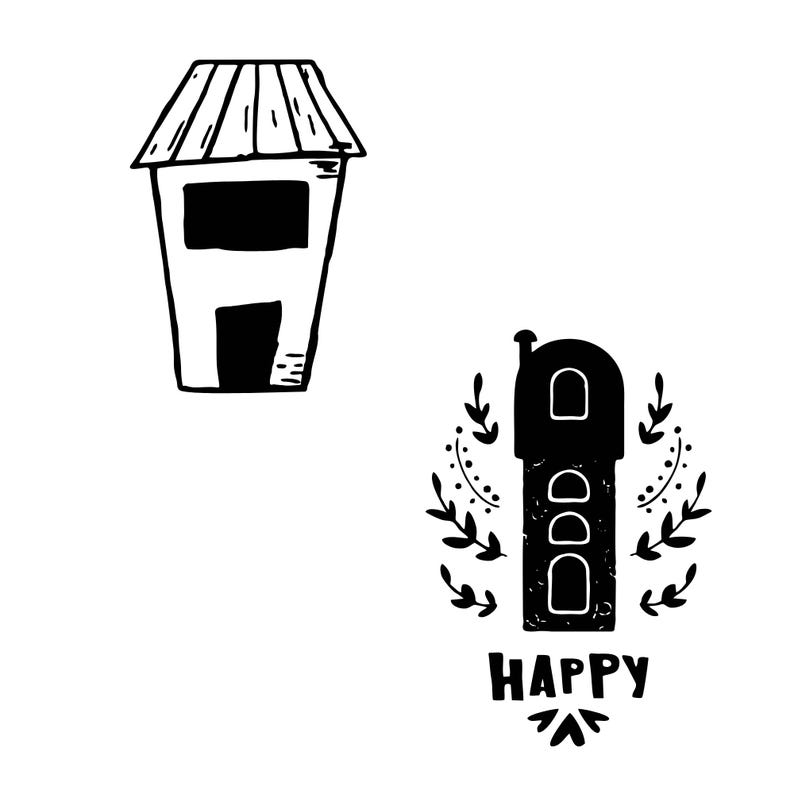 Little House Svg Bundle, Roof House Clipart, House Outline Vector, Tiny ...