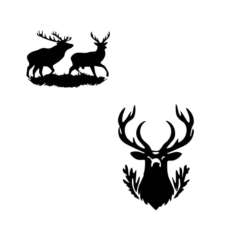 Deer Svg Bundle, Deer Hunting Clipart, Forest Scene Vector, Deer Decal ...