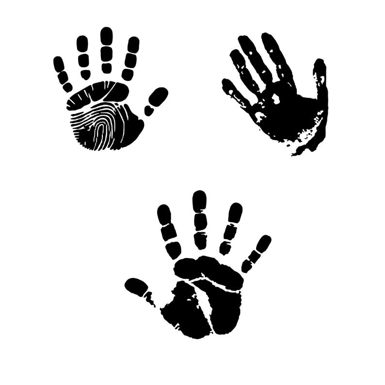 Hand Print Svg Bundle, Kids School Art Clipart, Hand Print Vector, Hand ...