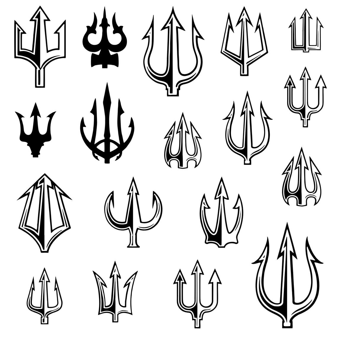 Trident Svg Bundle, Harpoon Clipart, Spear Vector, Tool Decal, Trident ...