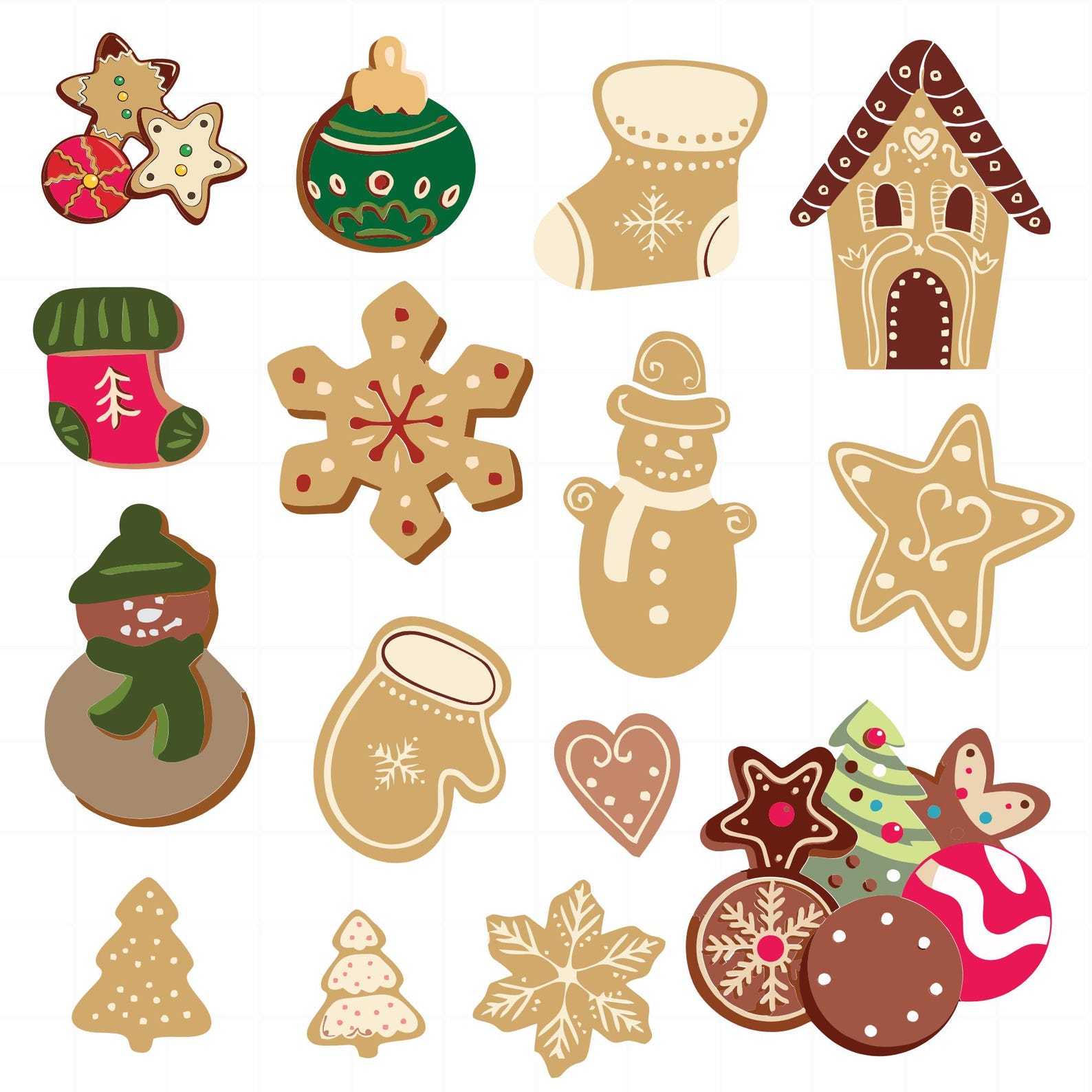 Christmas Cookies Svg Bundle, Cookie Clipart, Gingerbread Cookies ...