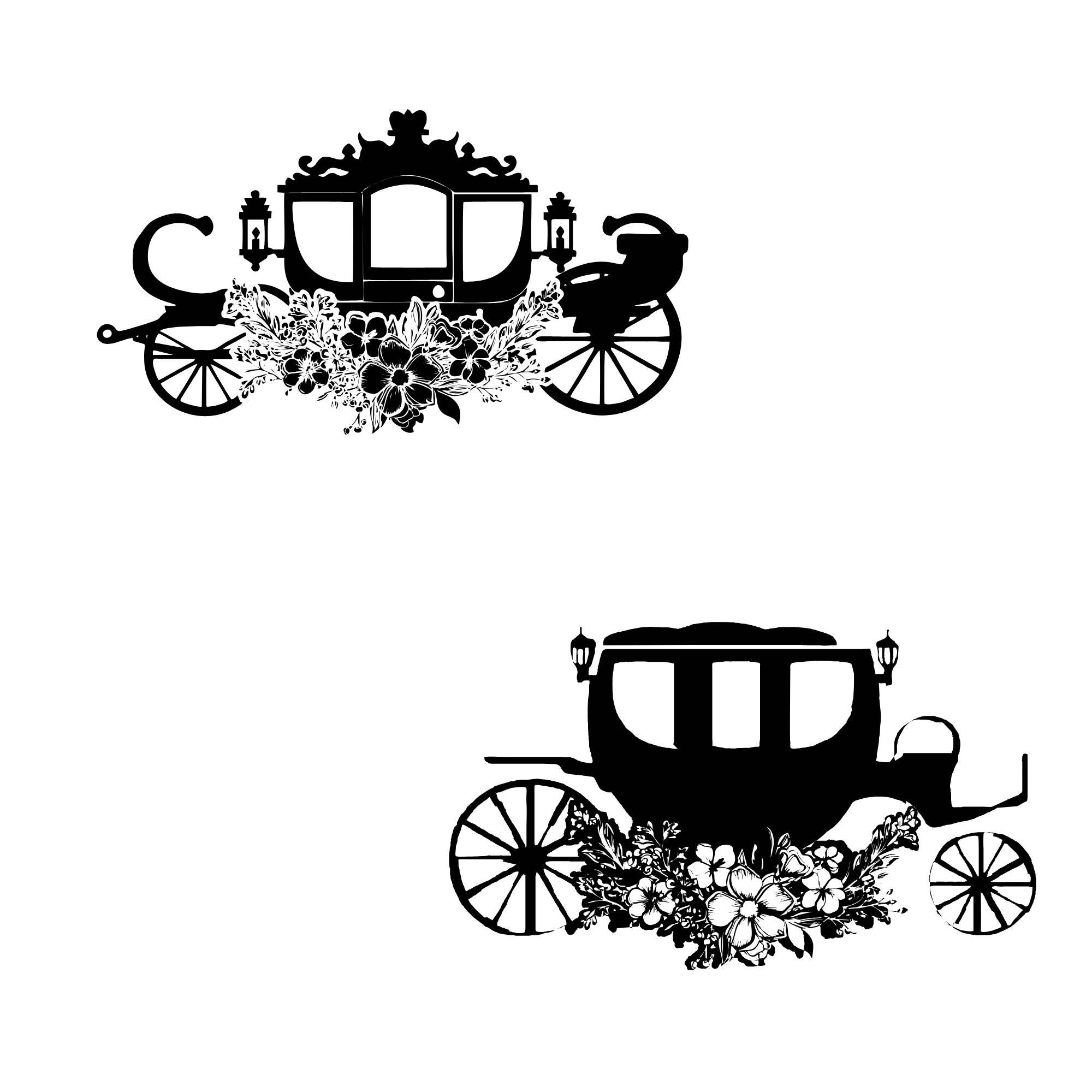 Carriage Svg Bundle, Horse Carriage Clipart, Cinderella Carriage Vector ...