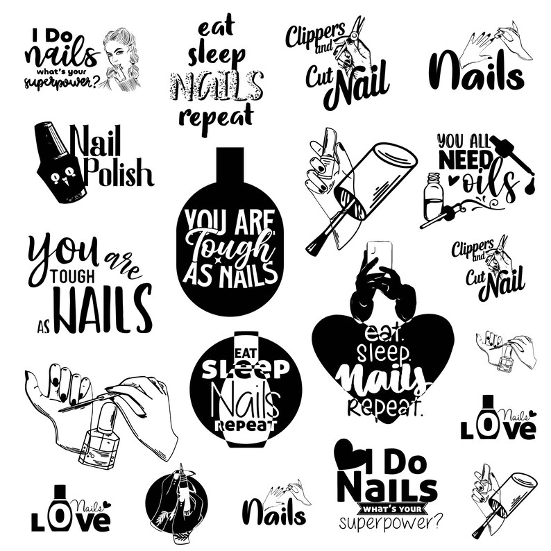 Nail Tech Life Svg Bundle, Makeup Clipart, Salon Life Vector, Nail ...