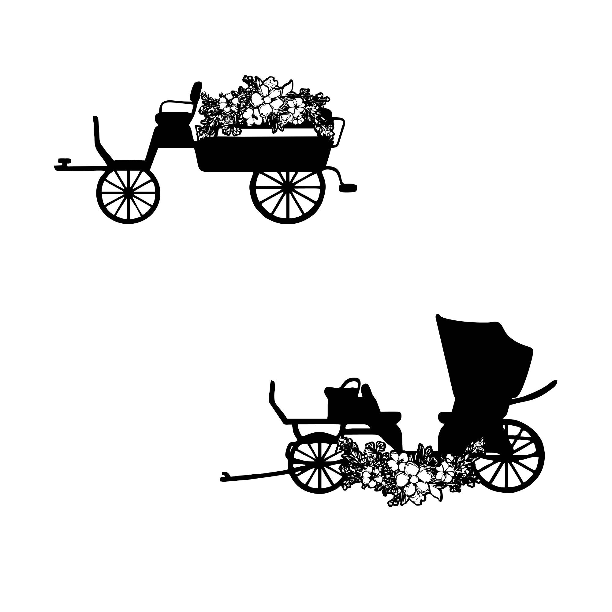 Carriage Svg Bundle, Horse Carriage Clipart, Cinderella Carriage Vector ...