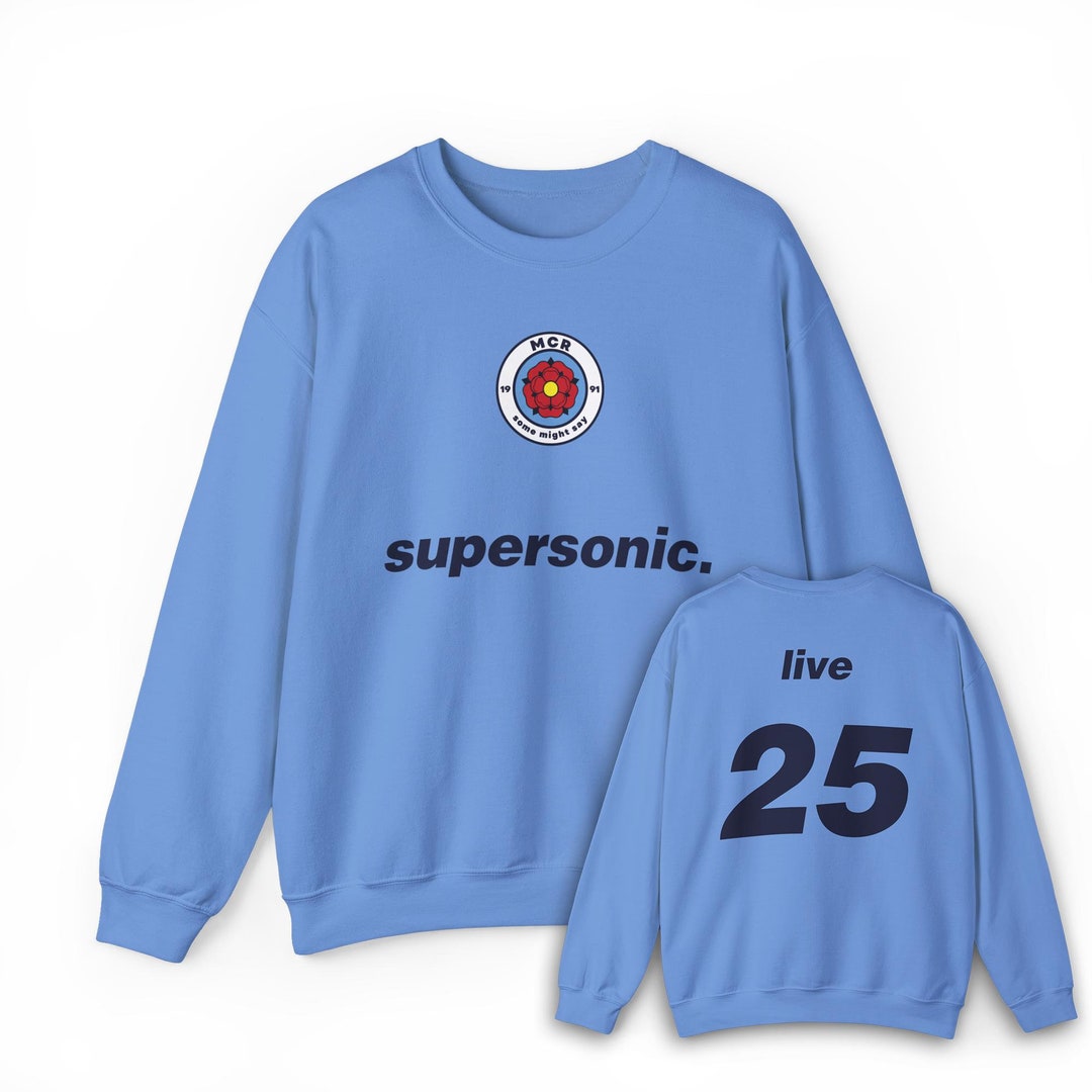 Oasis Supersonic Football MCR Jumper, Rock Band Graphic Sweatshirt ...