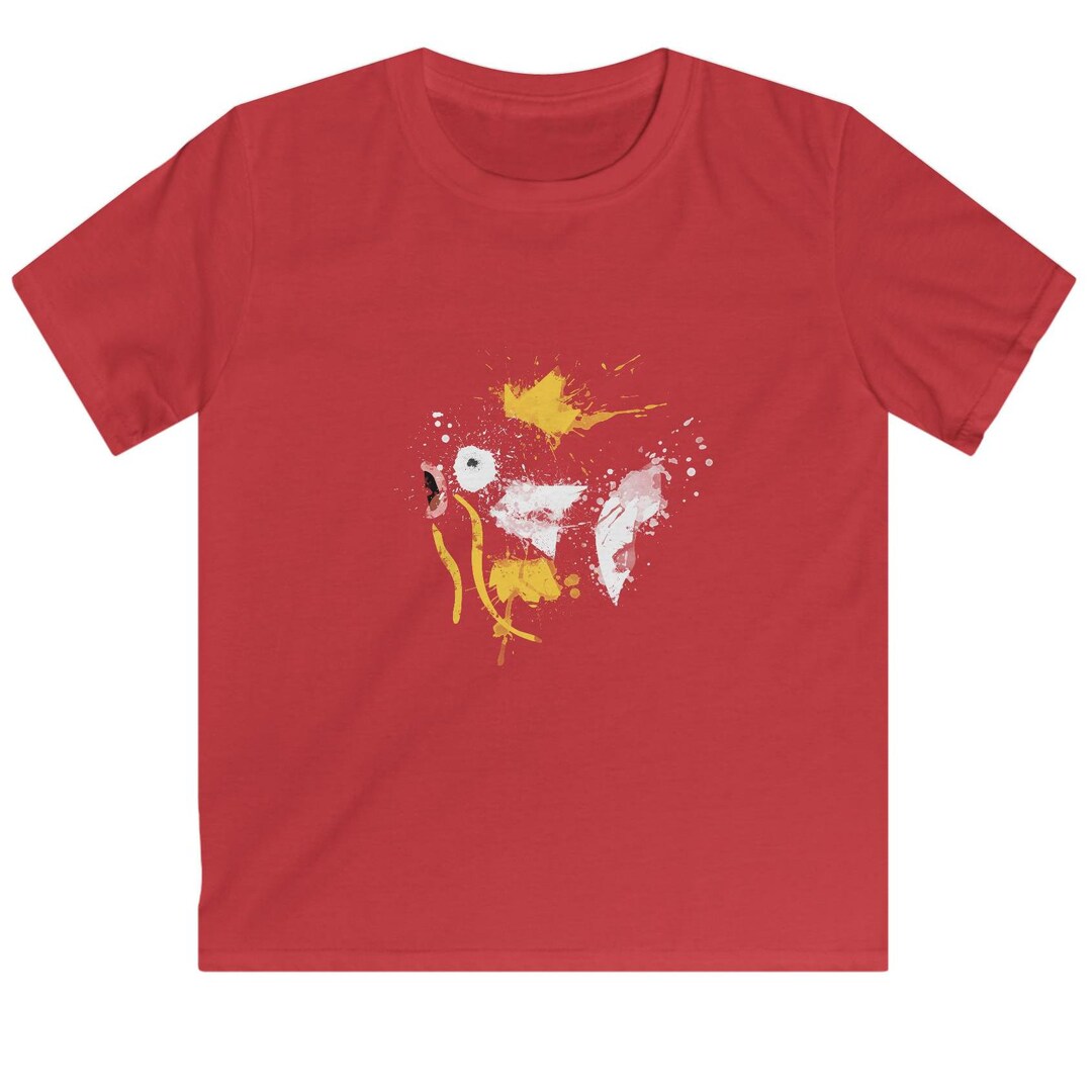 KIDS Magikarp Face Paint Splatter Pokémon Red T-shirt, Unisex TV ...