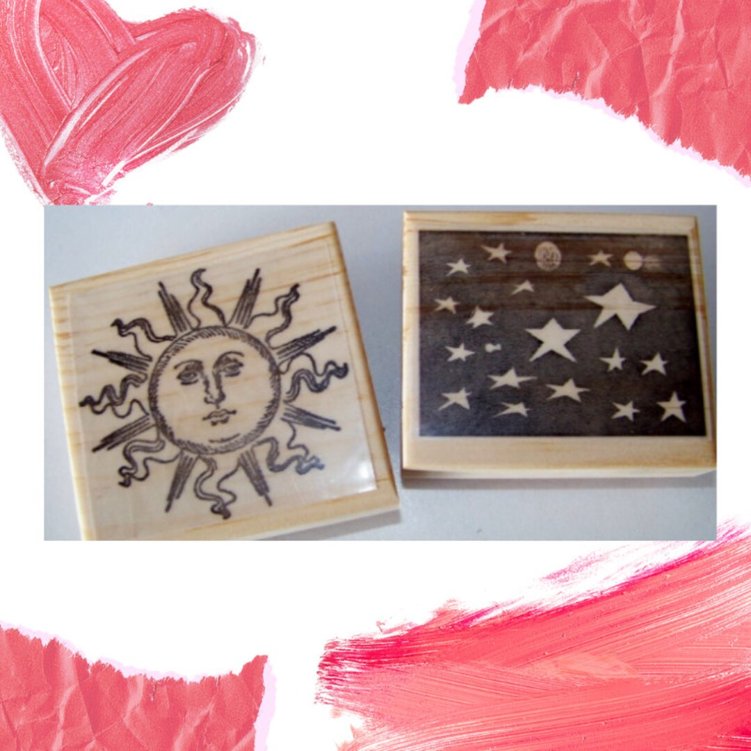 Sun Rubber Stamp Stars Rubber Stamp Day and Night, Sun and Stars -2 ...