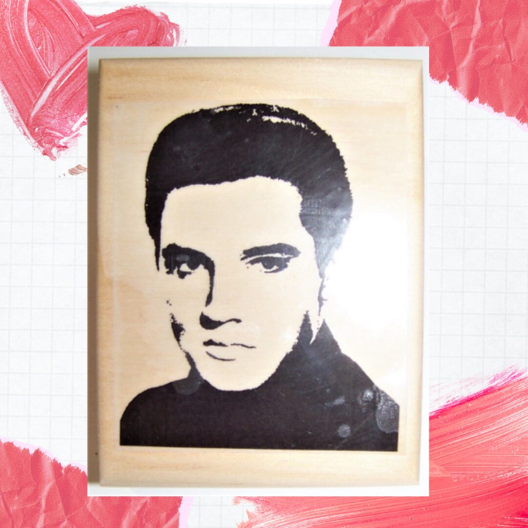 Elvis Face Drawing New Mounted Rubber Stamp - Etsy
