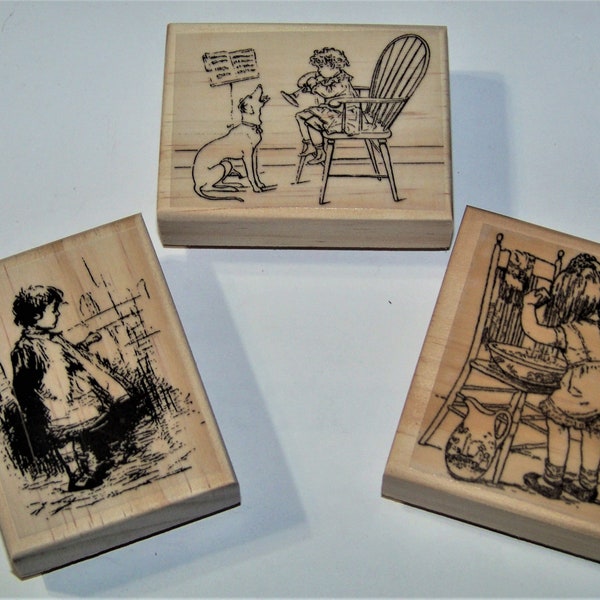 Girl Rubber Stamp - Etsy