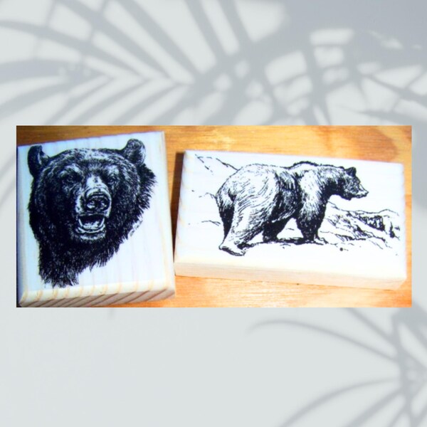 Bear Rubber Stamp - Etsy