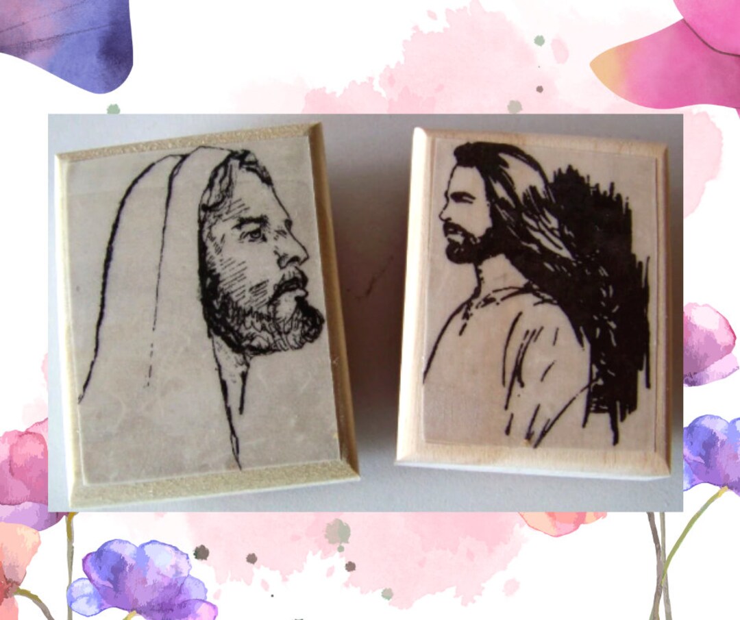 Jesus Rubber Stamp 2 Jesus Stamps Spiritual Stamp Religious Rubber ...