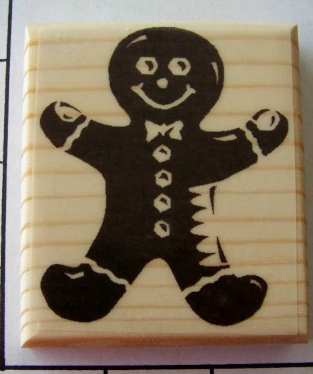 Gingerbread Man Rubber Stamp New Mounted Christmas Rubber - Etsy