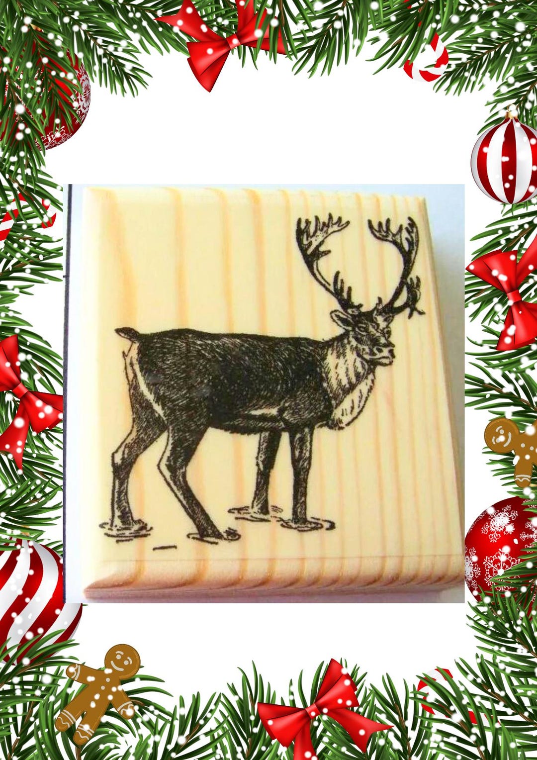 Realistic Deer Rubber Stamp Christmas Rubber Stamp Deer Rubber Stamp ...