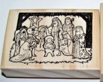 Nativity Scene Rubber Stamp - Etsy