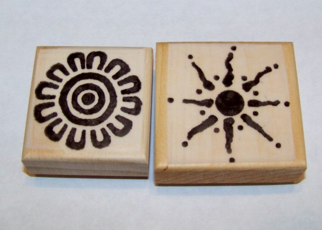 Sun Rubber Stamps, Suns Petroglyph Primitive Suns 2 New Mounted Rubber ...
