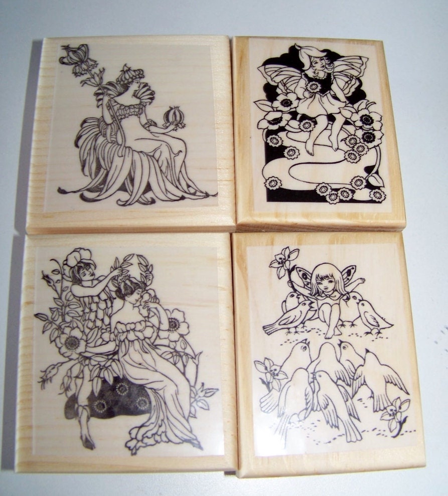 GARDEN FAIRY Rubber Stamps FAIRY Stamps Fairy Ink Stamps Rubber Stamp ...
