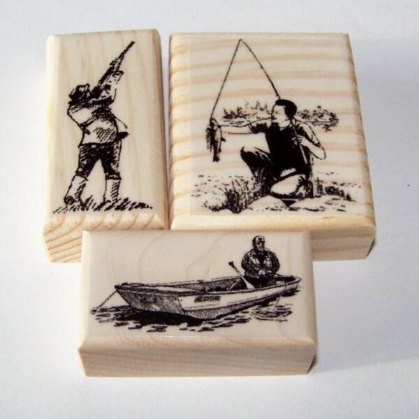 Fishing Rubber Stamp - Etsy