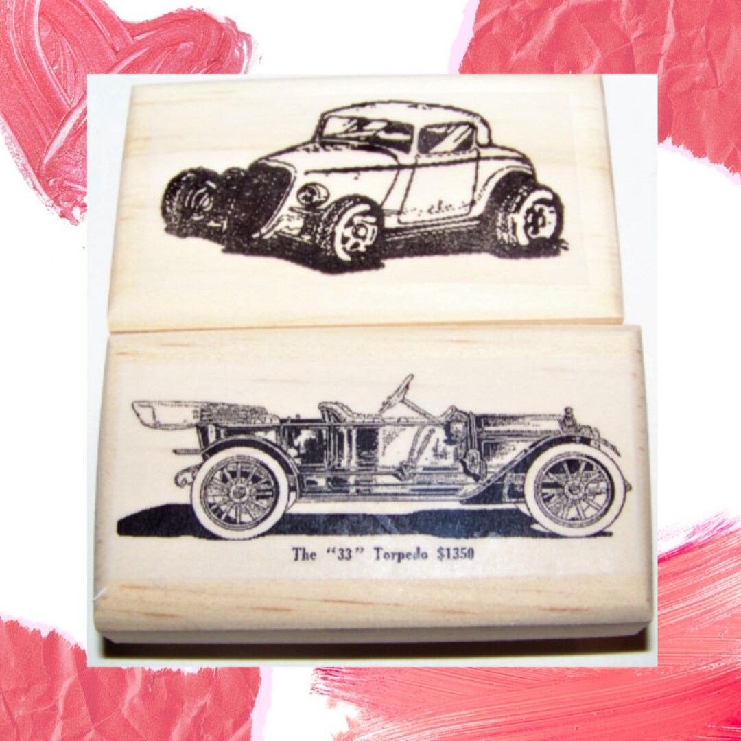 Antique Cars New Mounted Rubber Stamps Father's Day Stamp - Etsy