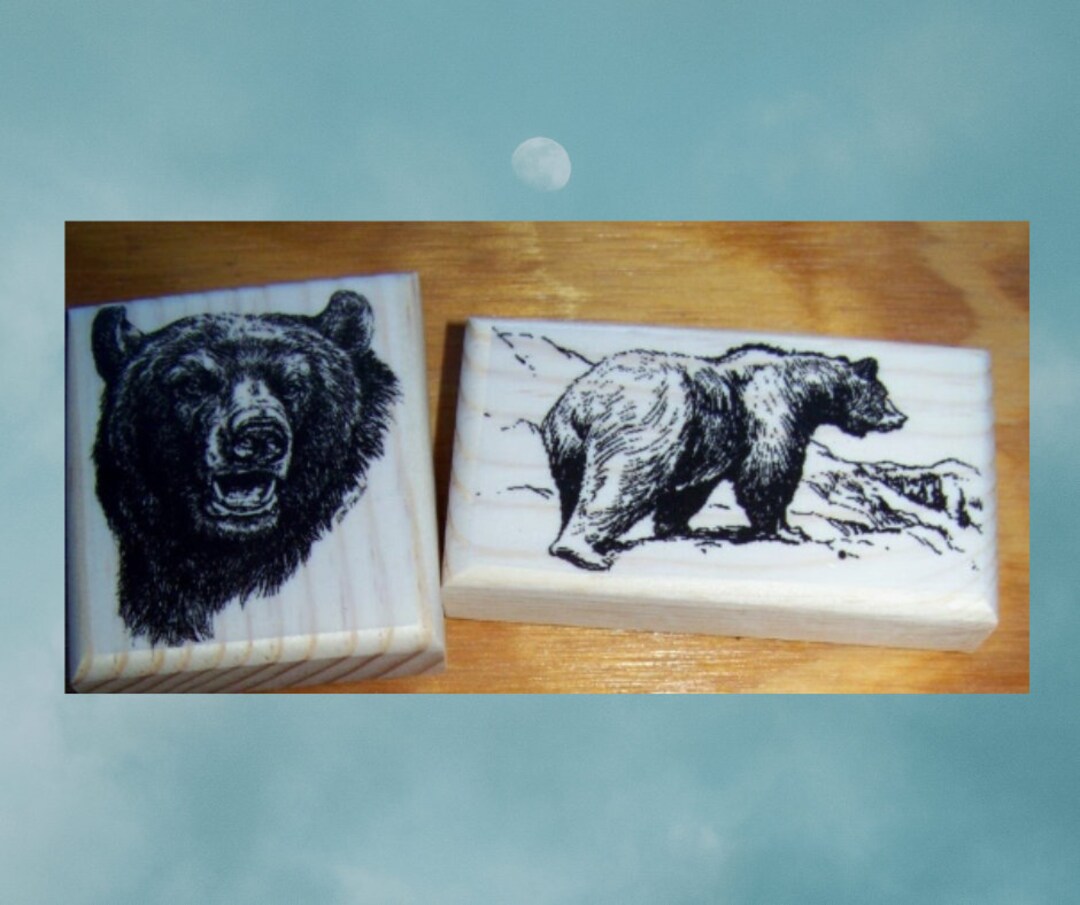 Bear Rubber Stamps Bears New Mounted Rubber Stamps Bear Face Stamp ...