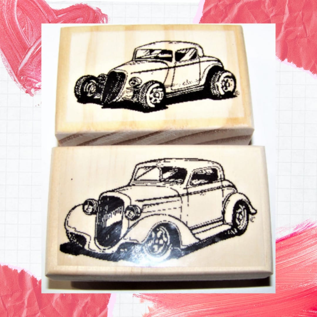 Vintage Cars Rubber Stamps Hot Rods Cars New Mounted Rubber Stamps ...