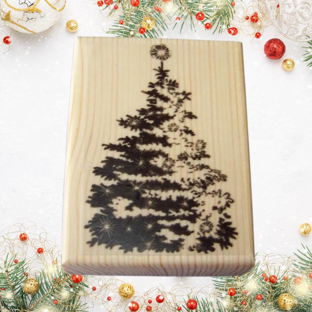 Christmas Tree Rubber Stamp Craft Stamp Craft Supplies Stamp for ...