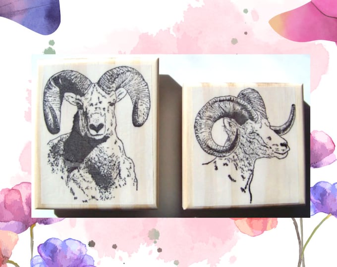 Ram Rubber Stamp | Sheep Rubber Stamp | Lot of 2 New Rubber Art Stamps ...