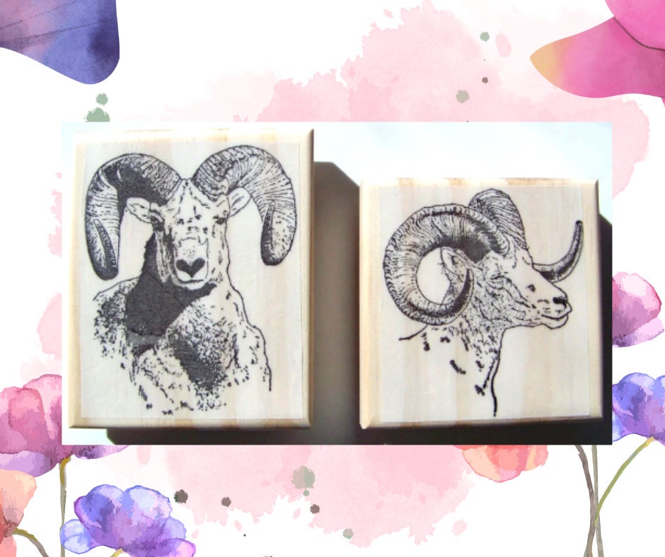 Ram Rubber Stamp Sheep Rubber Stamp Lot of 2 New Rubber - Etsy