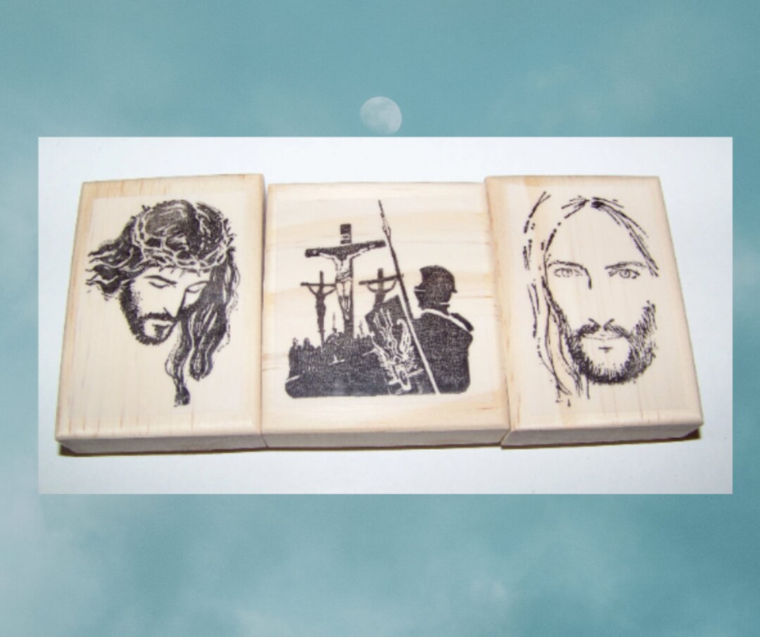 Jesus Lot of 3 New Mounted Rubber Stamps Spiritual Rubber Stamps Cross ...