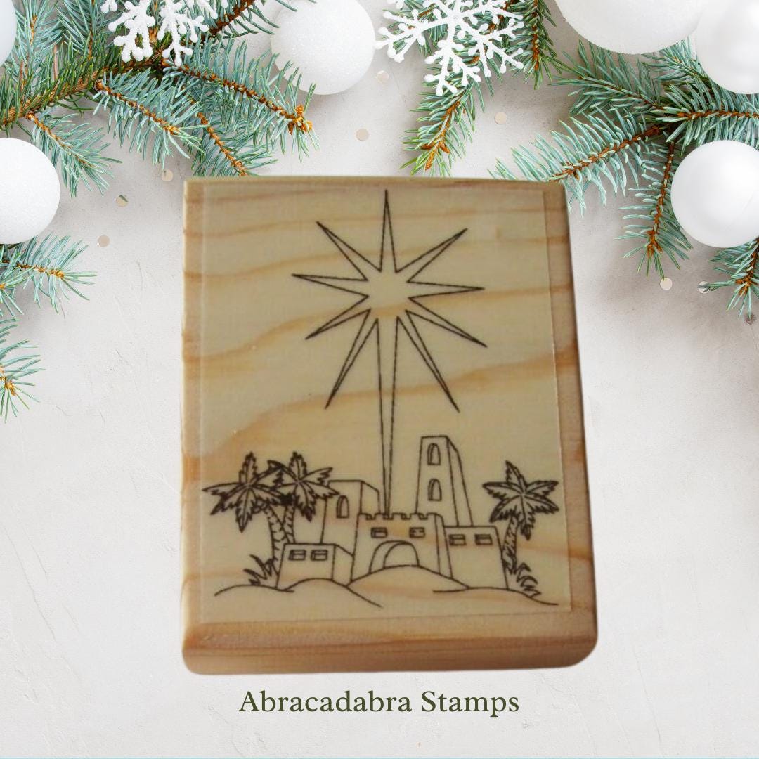 Star of Bethlehem Christmas New Rubber Stamp by Abracadabra Stamps - Etsy