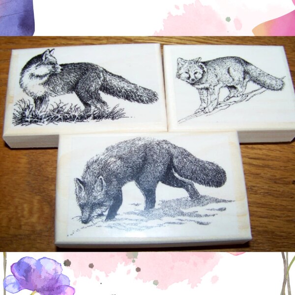Fox Rubber Stamp - Etsy