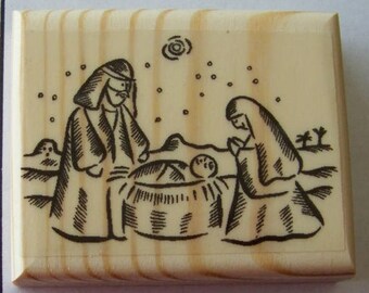 Nativity Rubber Stamp - Etsy