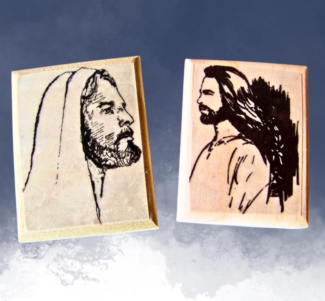Jesus Rubber Stamp | 2 Jesus Stamps | Spiritual Stamp | Religious ...
