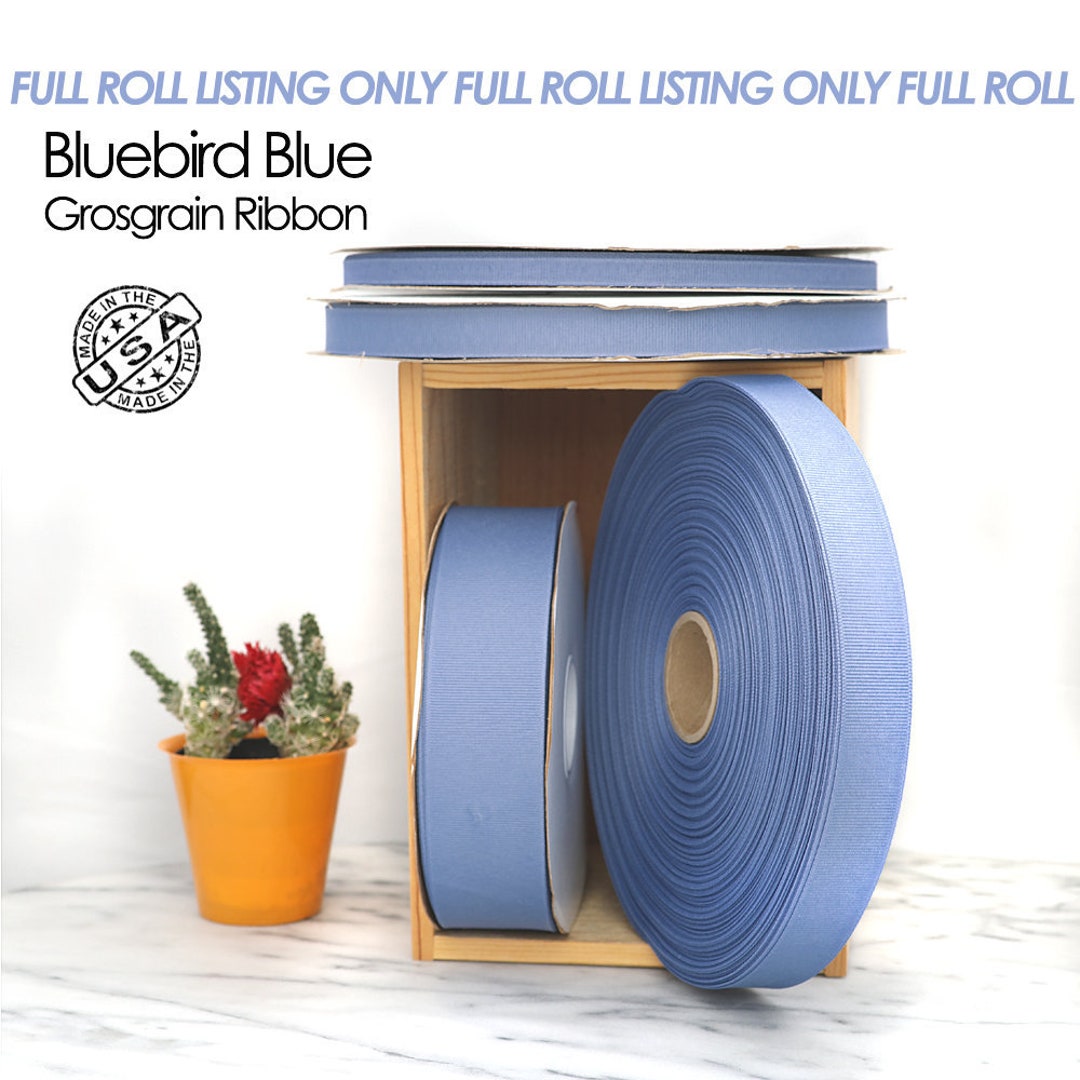 Bluebird Blue Grosgrain Ribbon Full Roll Only 4 Widths - Etsy