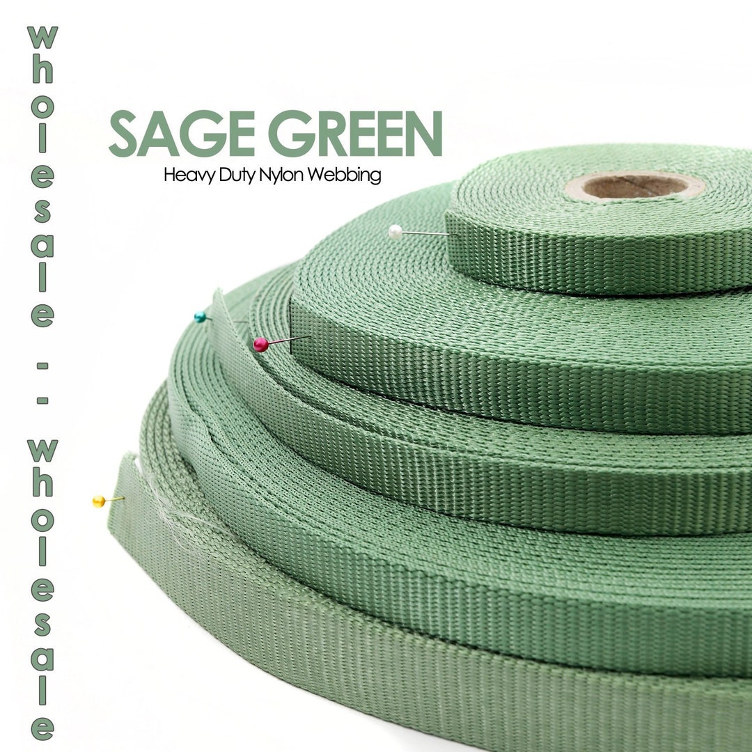 Sage Green Heavy Duty Nylon Webbing: Wholesale 50 Yard Roll - Etsy