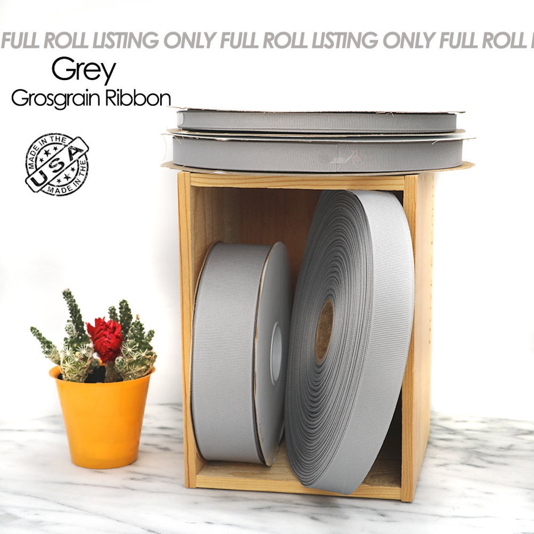 Pewter Grey Grosgrain Ribbon Full Roll - USA Made Berwick Offray - Etsy