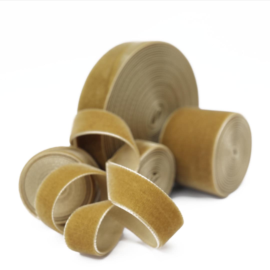 Vintage Gold Velvet Ribbon | Antique Gold Swiss Velvet by the Yard ...