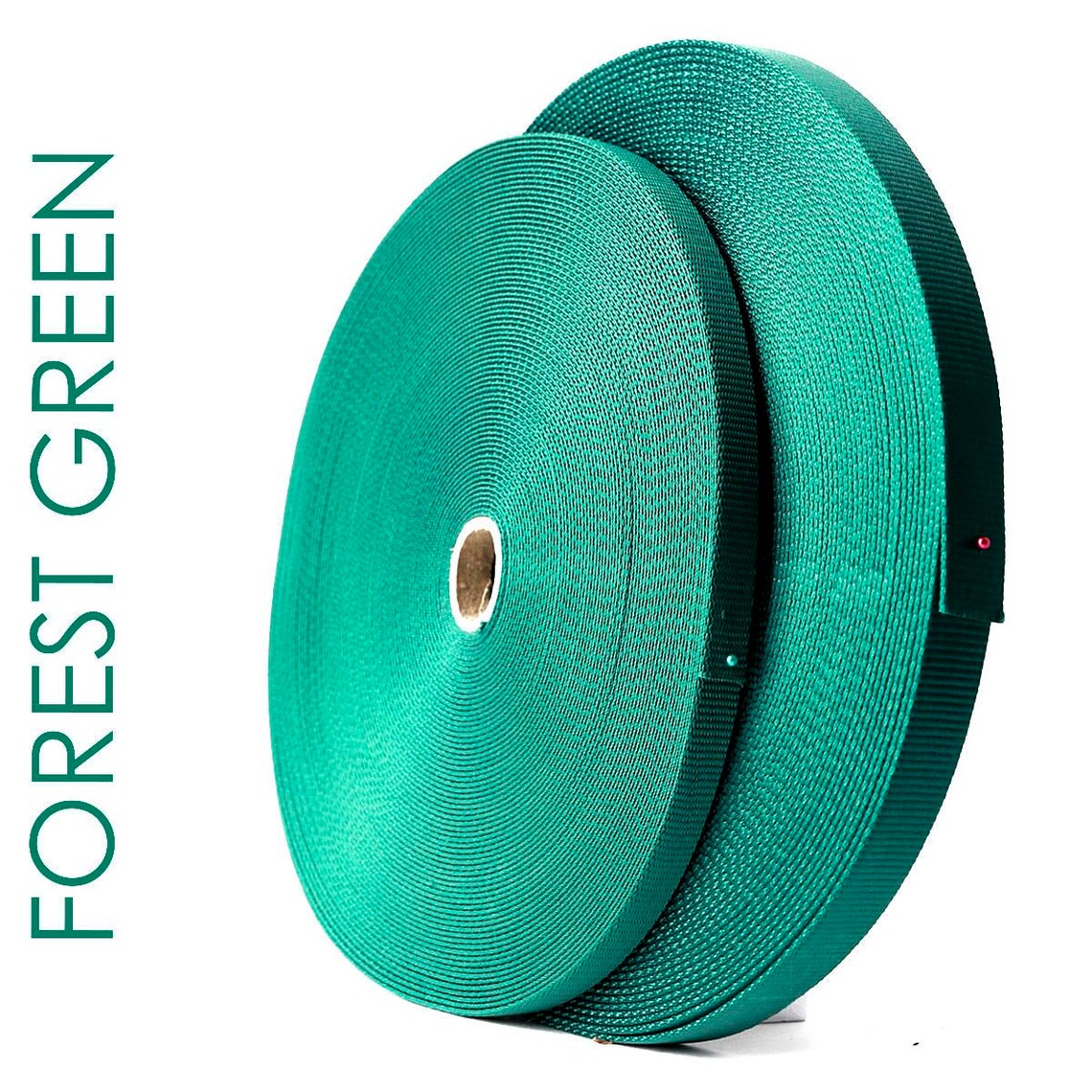 Forest Green Nylon Webbing by the Yard -- 5/8" and 1" Width Heavy ...