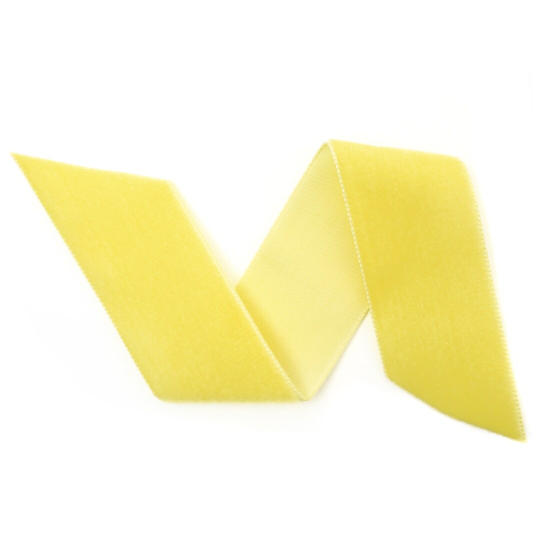 Citron Light Yellow Swiss Velvet Ribbon - Nylvalour Trim - Etsy
