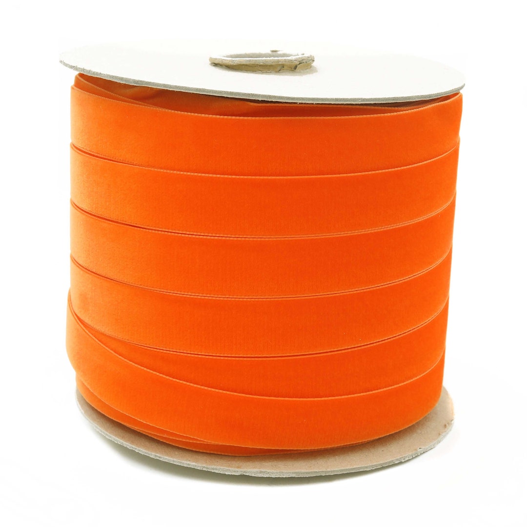 Bulk Bright Orange Velvet Ribbon | Wholesale Bright Orange Velvet ...