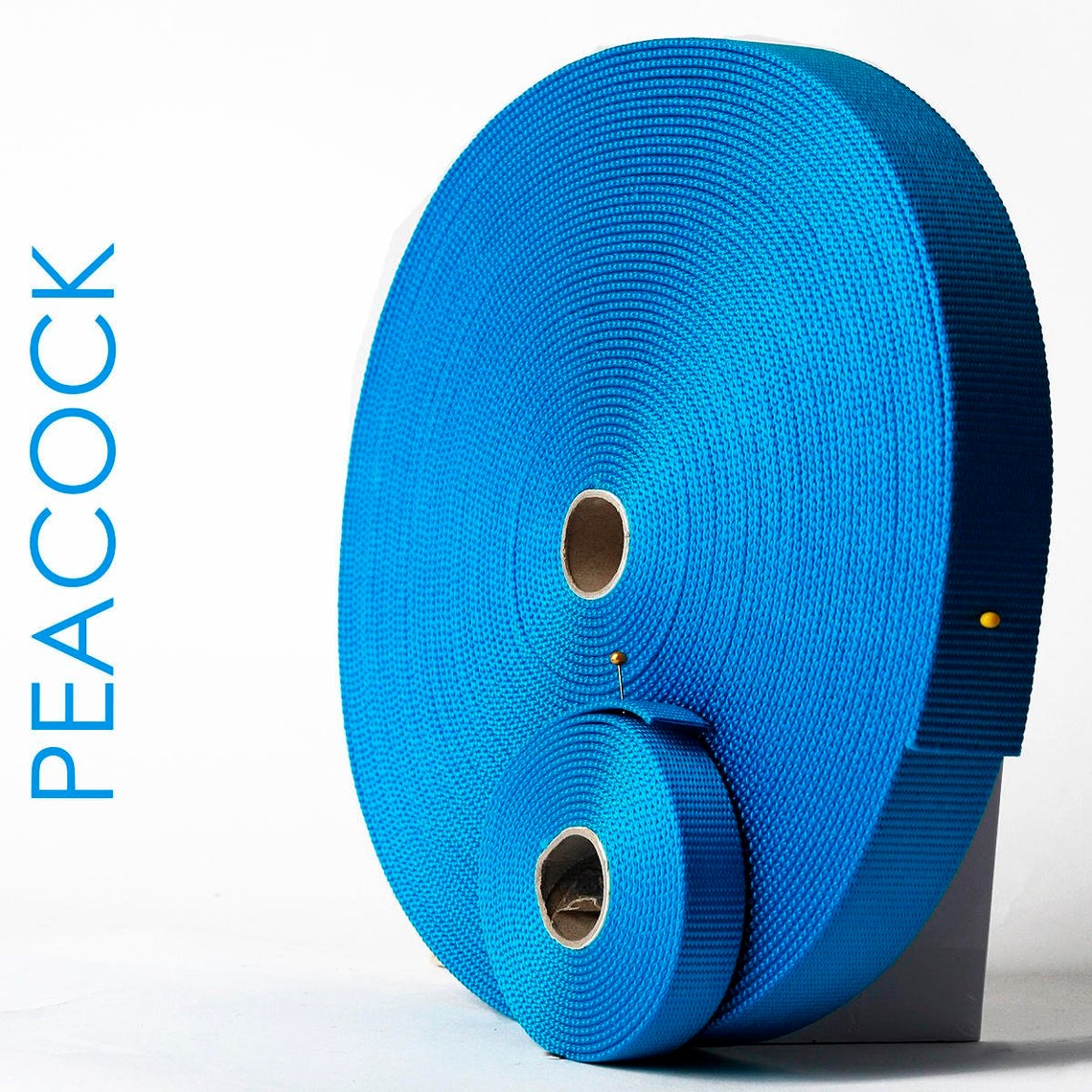 Peacock Blue Nylon Webbing by the Yard -- 5/8" and 1" Width Heavy ...