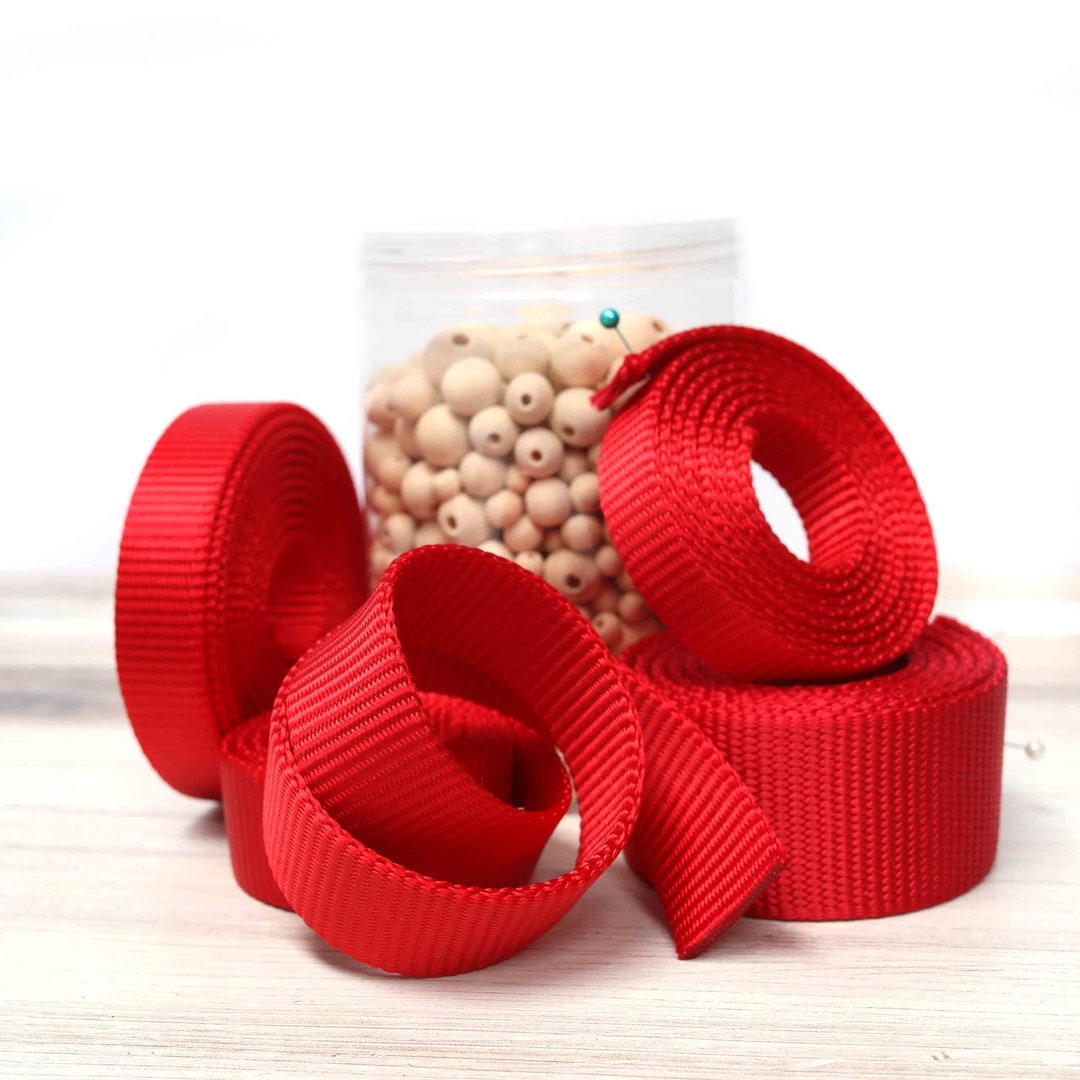 Red Nylon Webbing |heavy Duty Red Webbing by the Yard and Roll | 1 Inch ...